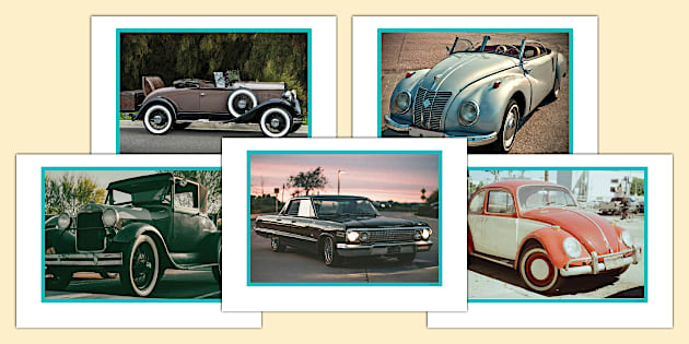 Vintage Cars Display Photos - Twinkl Displays (Teacher-Made)
