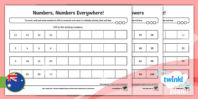 Year 1 Number and Place Value: Home Learning Tasks - Twinkl