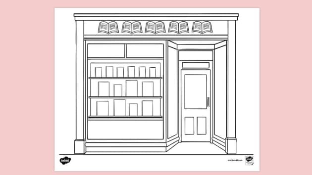 FREE! - Bookshop Colouring | Colouring Sheets - Twinkl