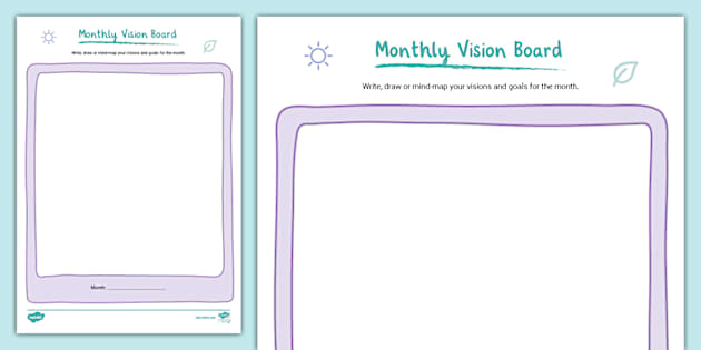 Monthly Vision Board Template ELC (teacher made) - Twinkl