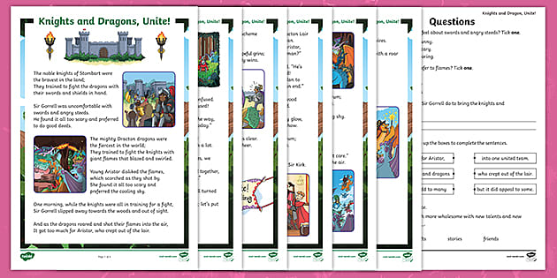 Year 2 Knights and Dragons, Unite! Reading Comprehension