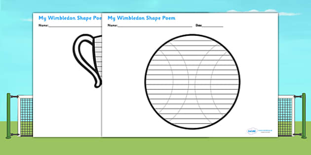 Wimbledon Shape Poetry Template (teacher made) - Twinkl