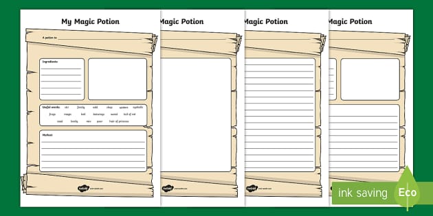 Magic Potion Writing Worksheet - Primary Teaching Resource