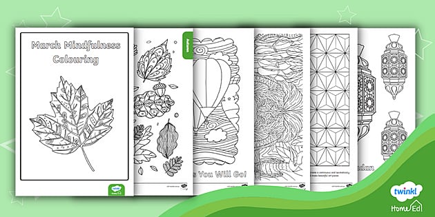 FREE! - Home Education March Mindfulness Colouring - Twinkl