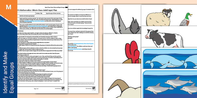 EYFS Maths Comparing the Number of Farm Animals Whole Class Adult Input ...