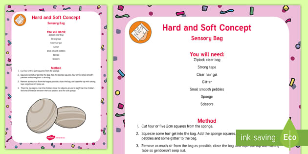 Soft and Hard Concept Sensory Bag (Hecho por educadores)