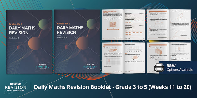 👉 Daily Maths Revision Booklet - Grade 3 to 5 (Weeks 11 to 20)