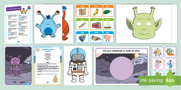Phonics Level 1 Week 34 Aliens Weekly Lesson Pack - Twinkl