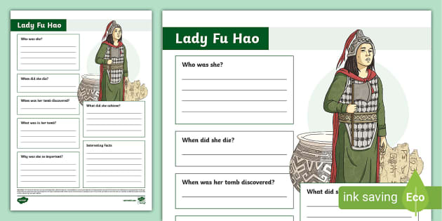 * NEW * Lady Fu Hao Fact File Template - Twinkl