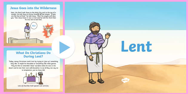 Jesus Temptation in the Desert PowerPoint- Lent, Ash Wednesday, bible story