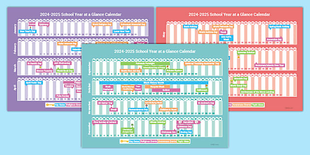 2024-2025 School Year at a Glance Calendar (teacher made)