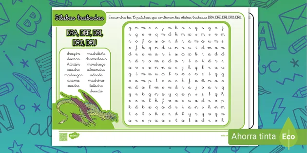 Sopa De Letras: Sílabas Trabadas BLA, BLE, BLI, BLO, BLU, 59% OFF