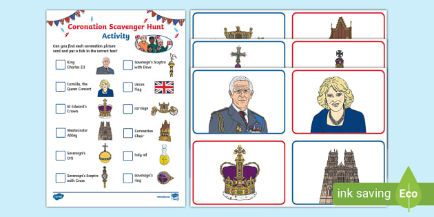 Coronation Scavenger Hunt Activity - KS1 (teacher made)