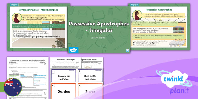 Level 3 Writing: Punctuation Possessive Apostrophe - Irregular Lesson 3