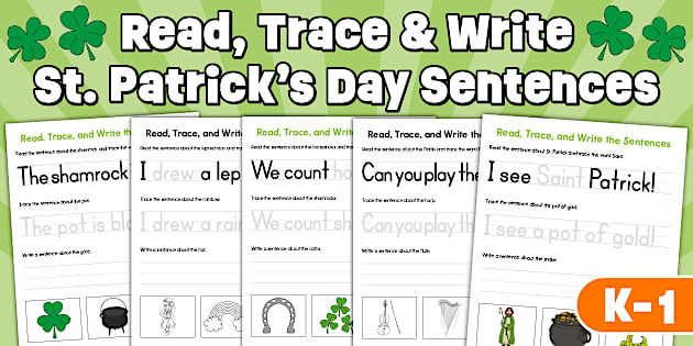 * NEW * Read, Trace, and Write St. Patrick´s Day Sentences