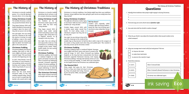 LKS2 The History of Christmas Traditions Differentiated Reading ...