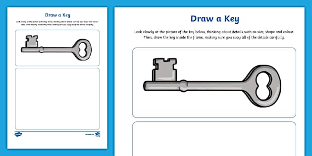 Key Drawing Activity Worksheet (teacher made) - Twinkl