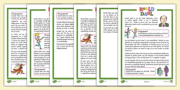 Roald Dahl Gedifferensieerde Begripslees Aktiwiteit - Twinkl