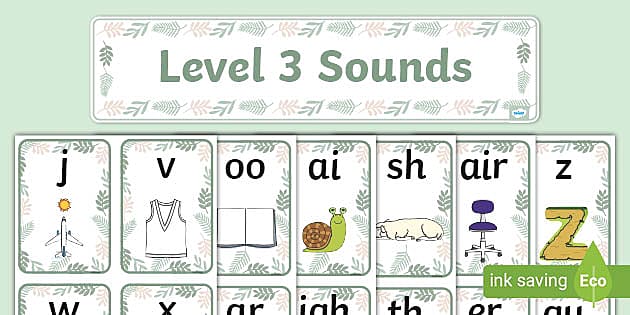 Botanical-Themed Level 3 Sounds Display Pack - Phonics