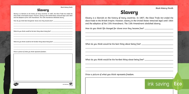 Slavery Writing Prompt