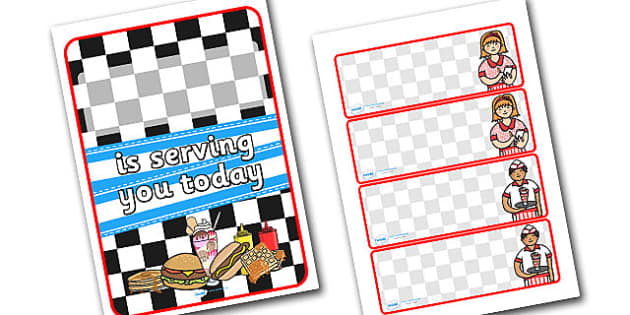 American Role Play Serving You Today Poster (teacher made)