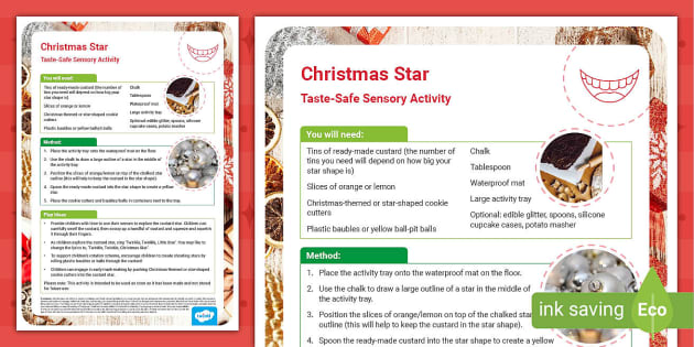 Christmas Star Taste-Safe Sensory Activity (teacher made)