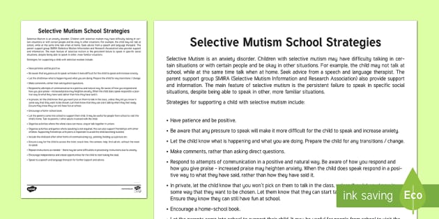 12 Top Classroom Strategies for Selective Mutism - Twinkl