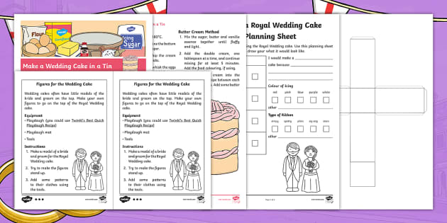 KS1 Design a Souvenir Wedding Cake Activity Pack - Twinkl
