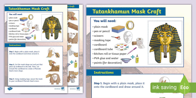 * NEW * Tutankhamun Mask Craft Instructions (Teacher-Made)