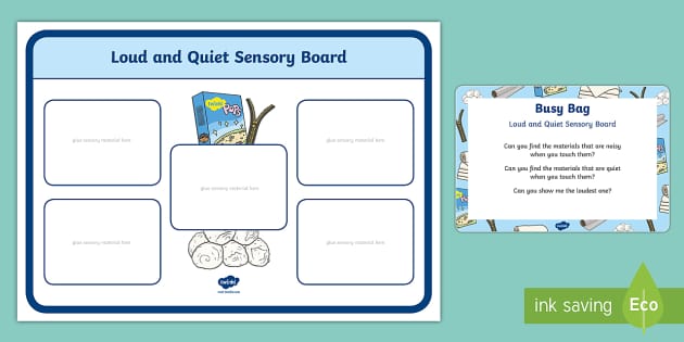 Loud and Quiet Sensory Board Busy Bag Prompt Card and Resource Pack