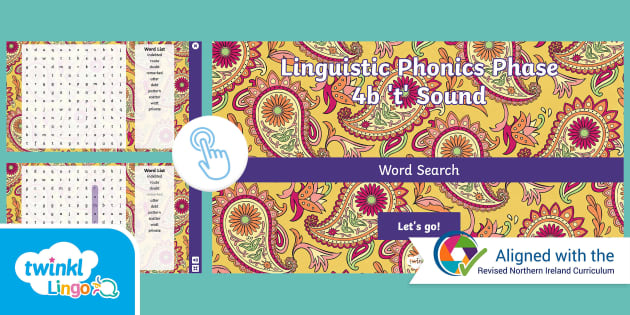 Linguistic Phonics Phase 4b T Interactive Word Search