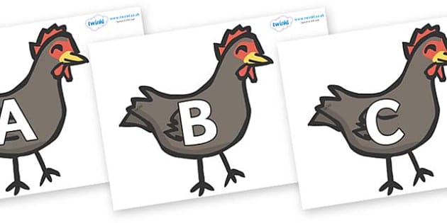 FREE! - A-Z Alphabet on African Hen (teacher made)