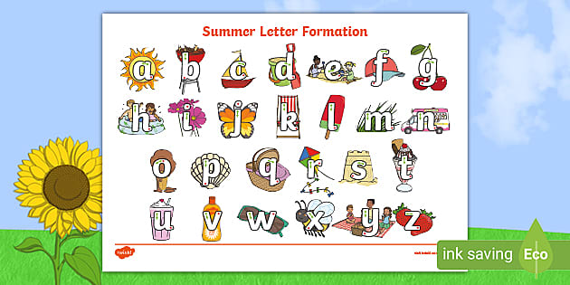 Summer Letter Formation Worksheet