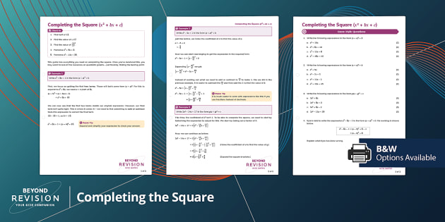 👉 Completing the Square (teacher made) - Twinkl