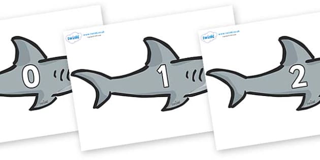 FREE! - Numbers 0-31 on Sharks (Hecho por educadores)