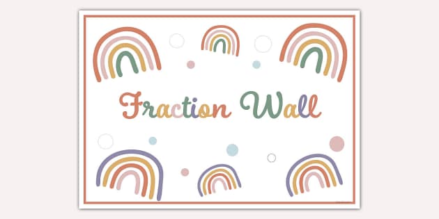 👉 Muted Rainbow Themed Fraction Wall Display Poster
