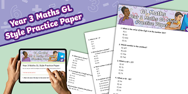 Year 3 Maths GL Style Practice Paper