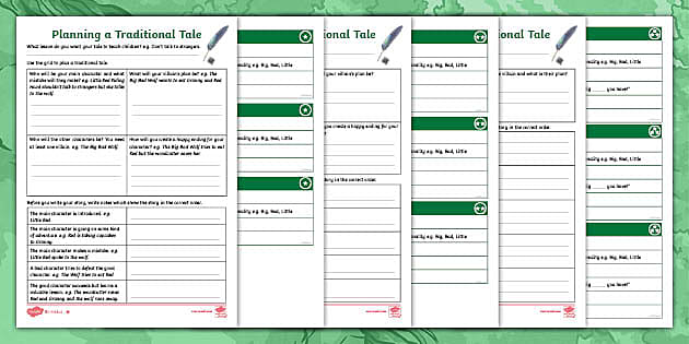 Planning a Traditional Tale Worksheet (teacher made)
