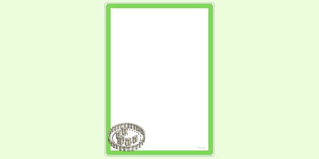 FREE! - Simple Blank Stonehenge Page Border | Page Borders | Twinkl