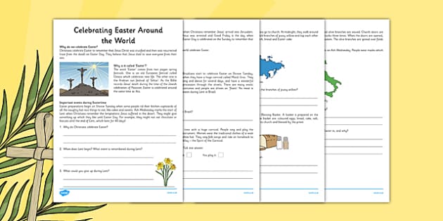 Year 2 Easter Around the World Reading Comprehension
