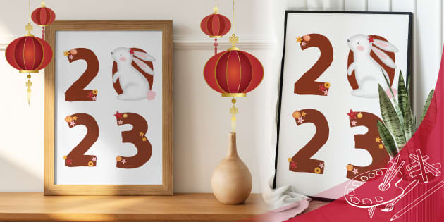 Year of the Rabbit 2023 Poster | Twinkl Art Gallery - Twinkl