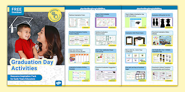 FREE Graduation Day Activities & Resources (Inspiration Pack for Early ...