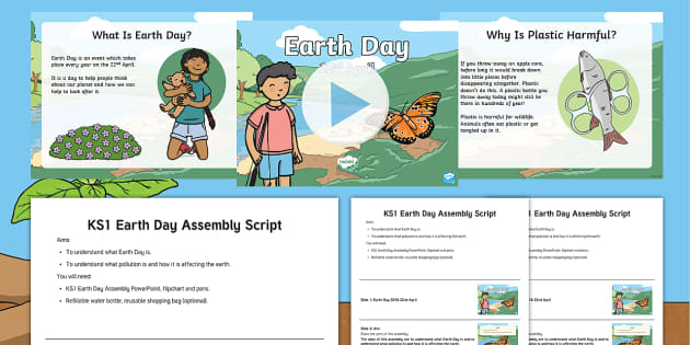 KS1 Earth Day: End Plastic Pollution Assembly Pack - Twinkl