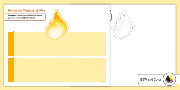 Pentecost Role Play Tongues of Fire Headbands (teacher made)