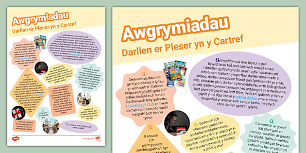 Poster Awgrymiadau Darllen er Pleser yn y Cartref - Twinkl