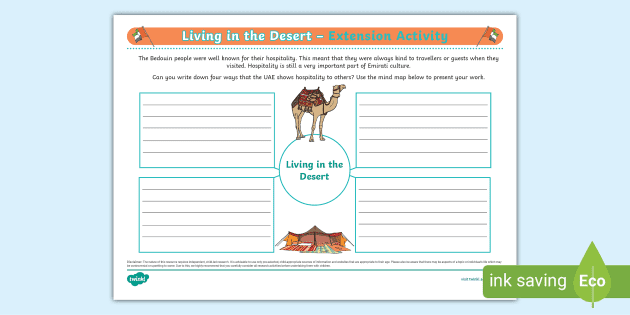 Living in the Desert - Extension Activity - Twinkl