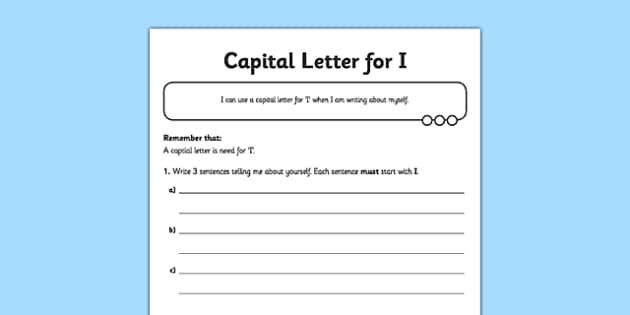 Capital Letter for I Worksheet / Worksheet - Twinkl