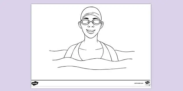 Coloring Pages Of Swim Goggles