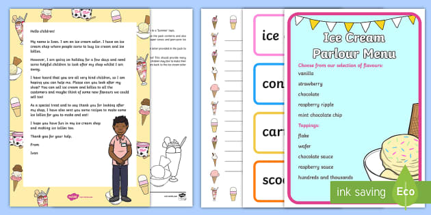 Editable Ice Cream Shop Letter and Resource Pack - Twinkl