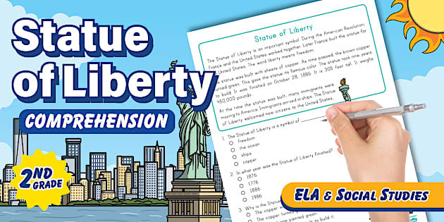 Second Grade Statue of Liberty Reading Passage Comprehension Worksheet